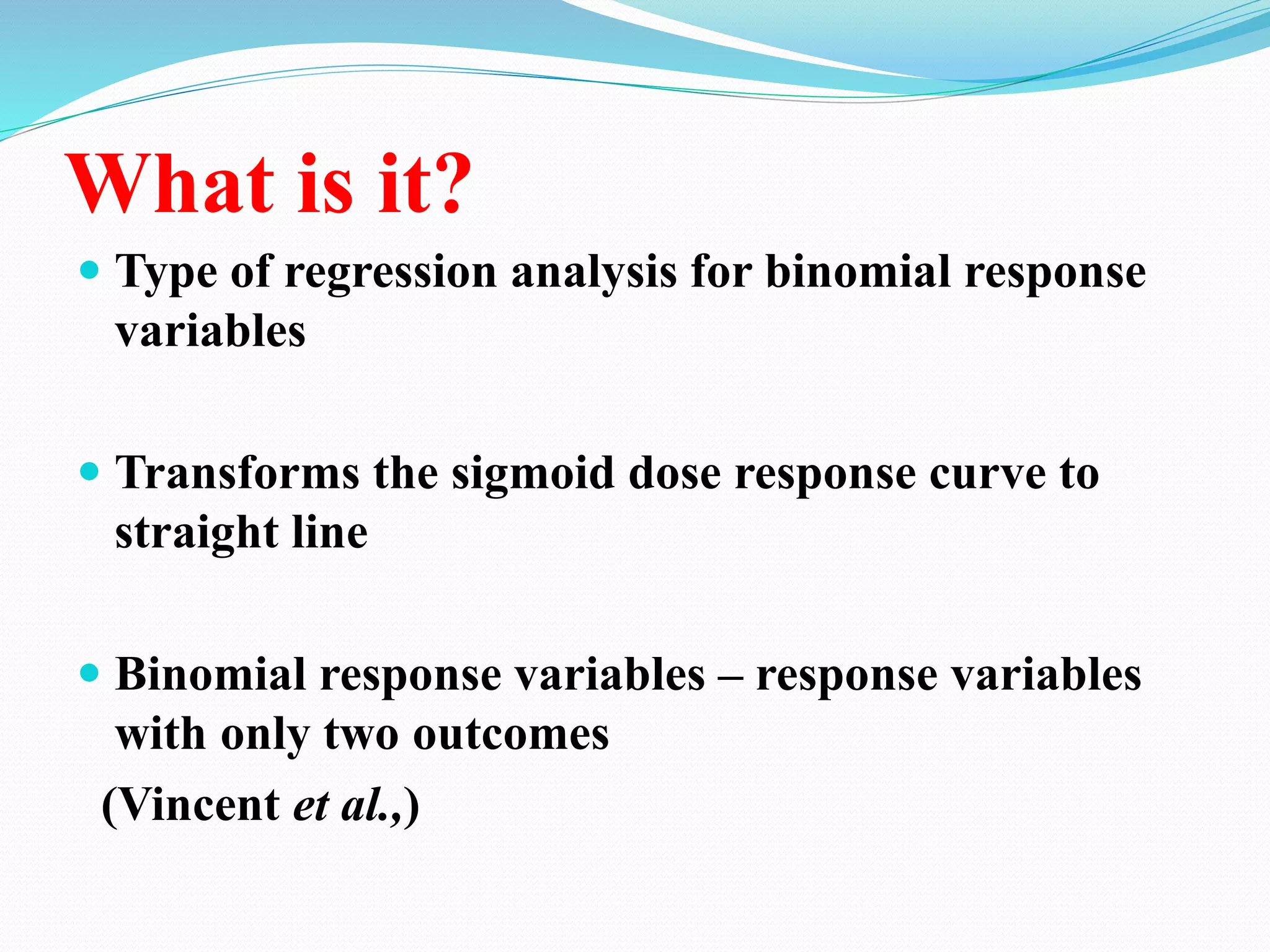 Probit analysis in toxicological studies | PPTX