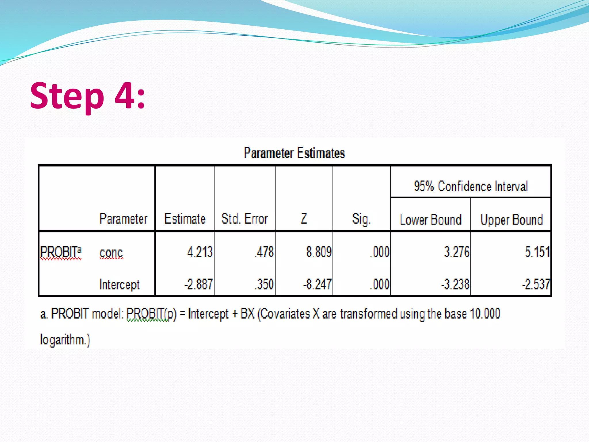 Probit analysis in toxicological studies | PPTX