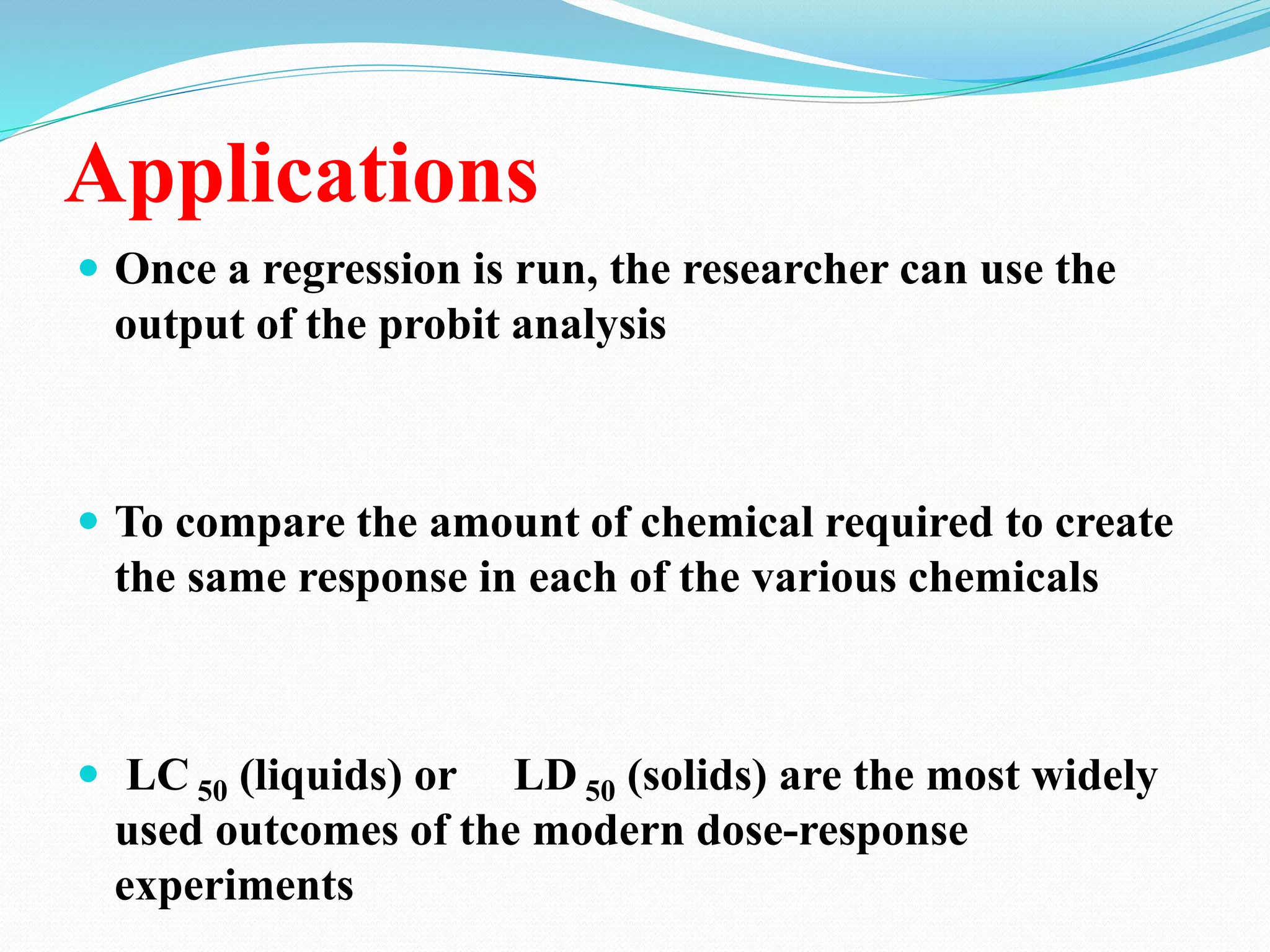 Probit analysis in toxicological studies | PPTX