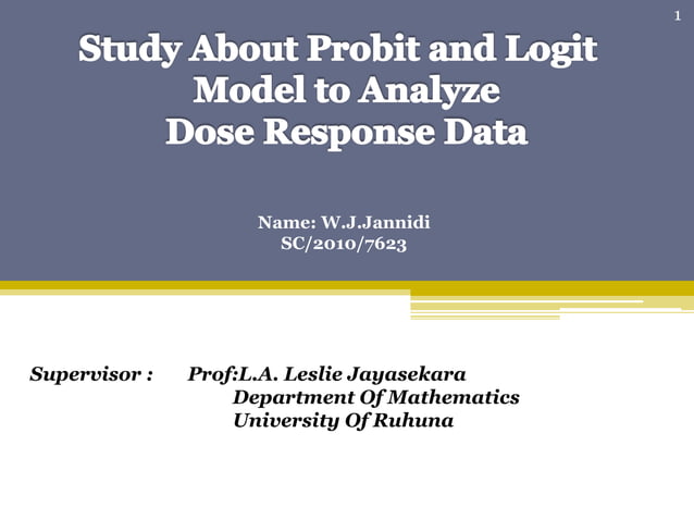 Probit and logit model | PPTX
