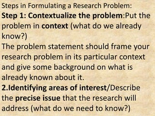 Research Problem | PPT