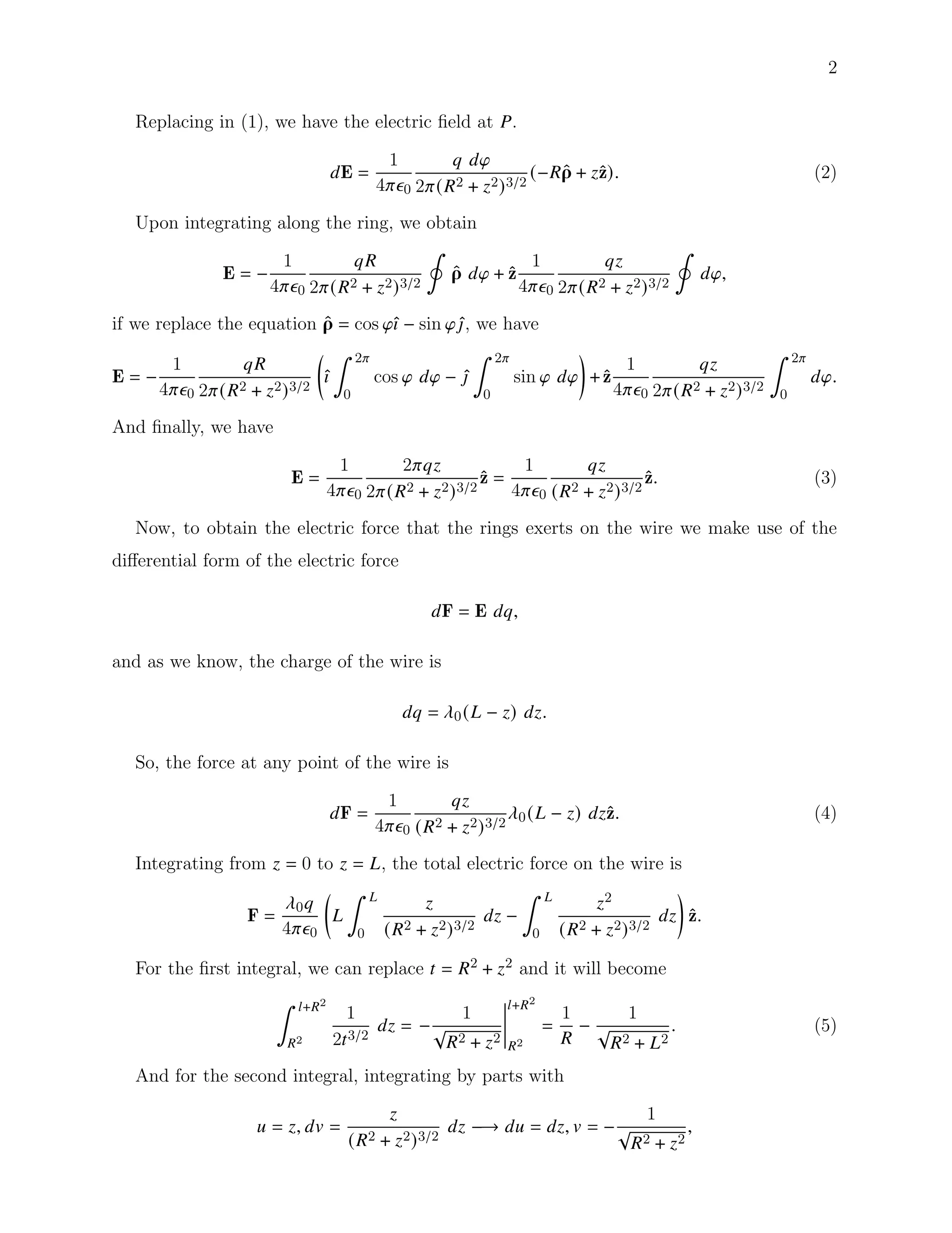 Continuous Charge Distributions, Example | PDF