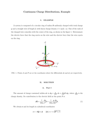 Continuous Charge Distributions, Example | PDF