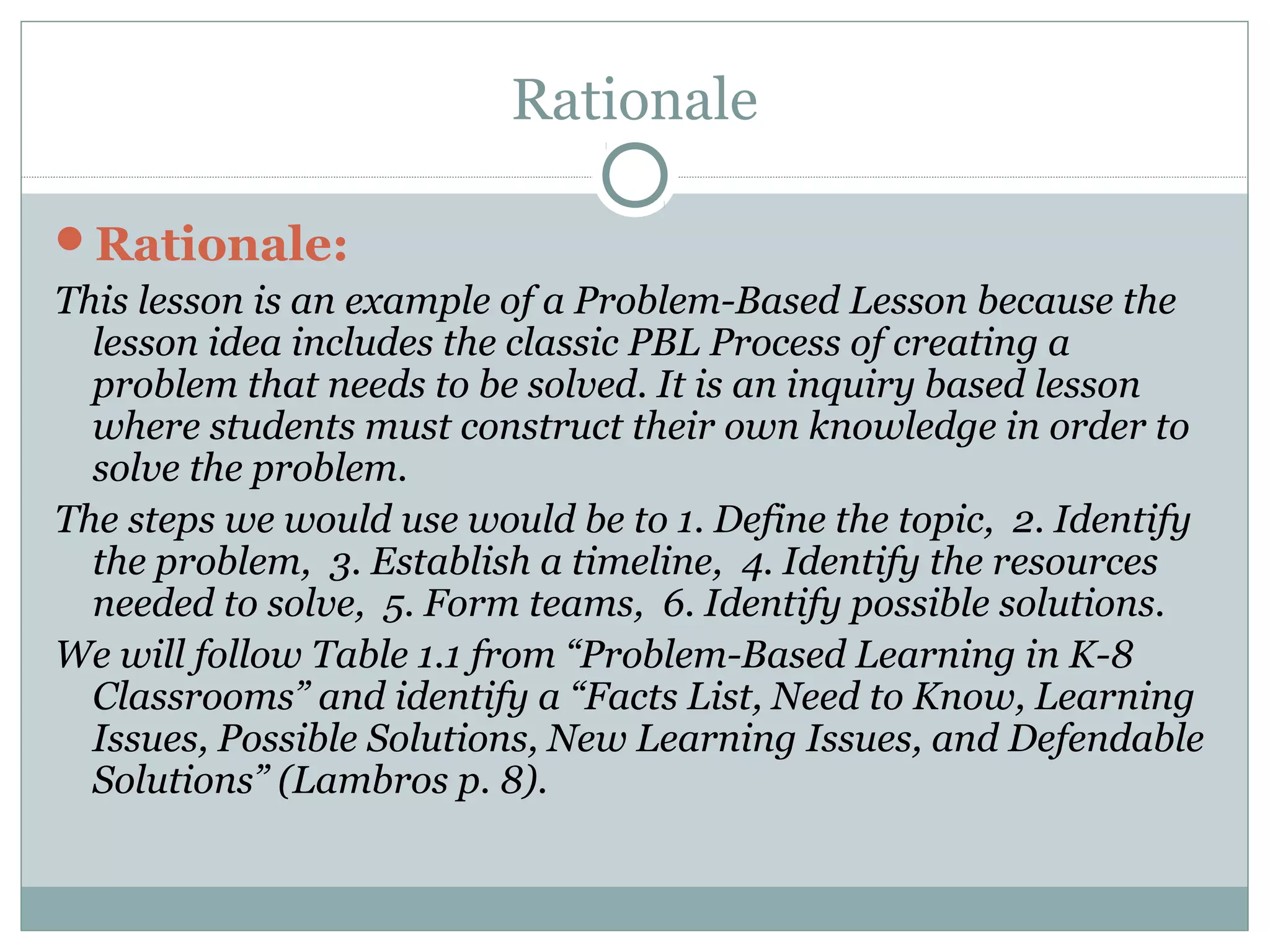 Problem based learning | PPT