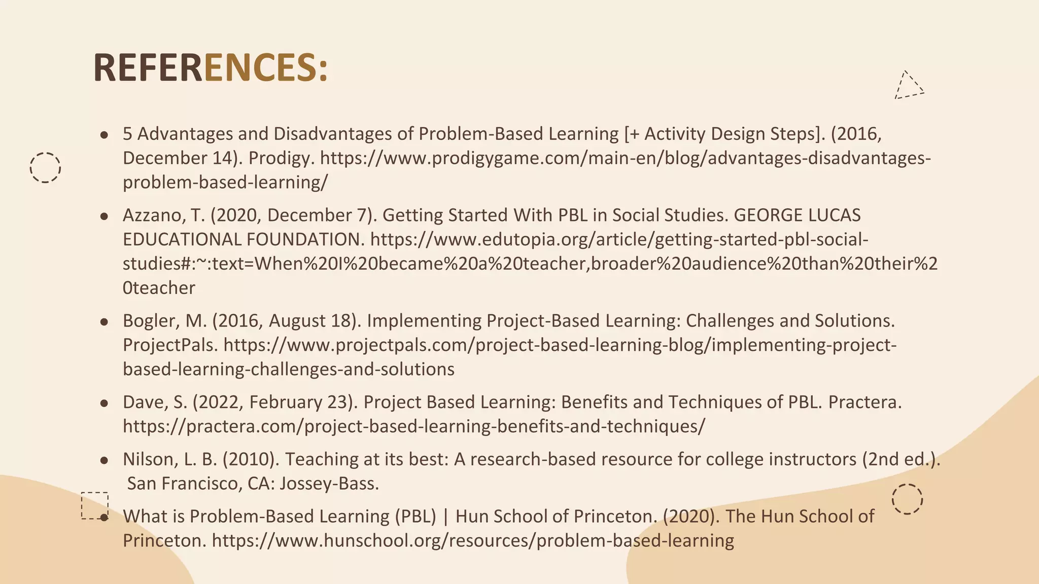 Problem/Project-Based Learning in Social Studies | PDF