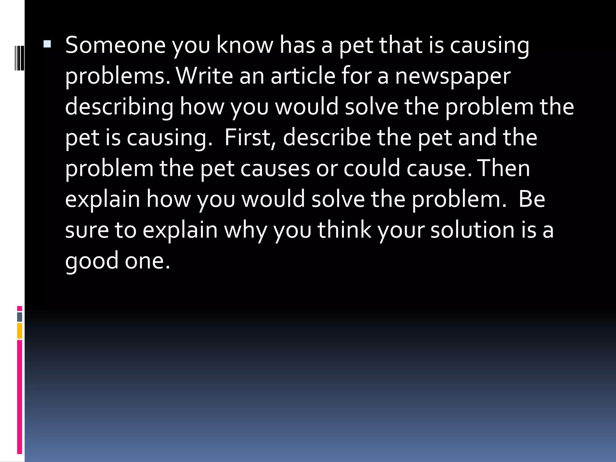 Problem solution-writing-prompts | PPTX | Education
