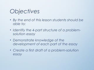 Problem solution essay | PPT