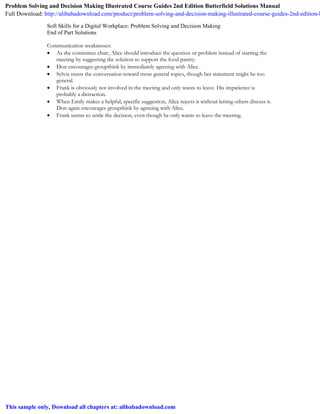 Problem Solving and Decision Making Illustrated Course Guides 2nd ...