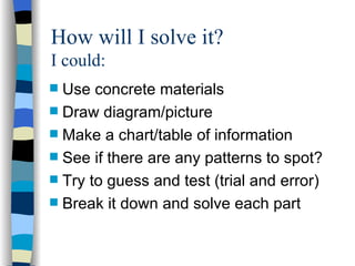 Problem solving presentation for pupils 3rd-6th | PPT