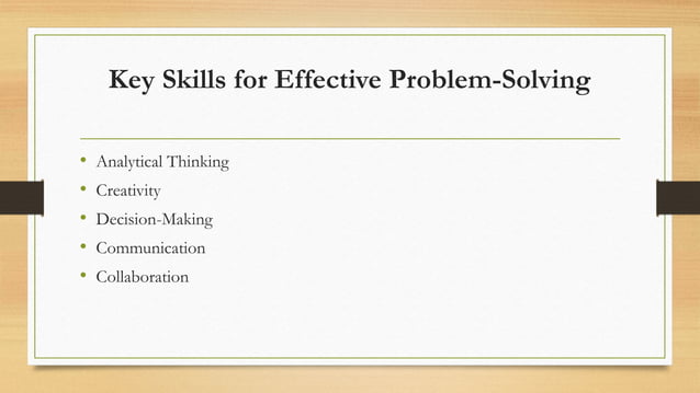 Problem-solving skills for students life | PPTX