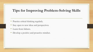 Problem-solving skills for students life | PPTX