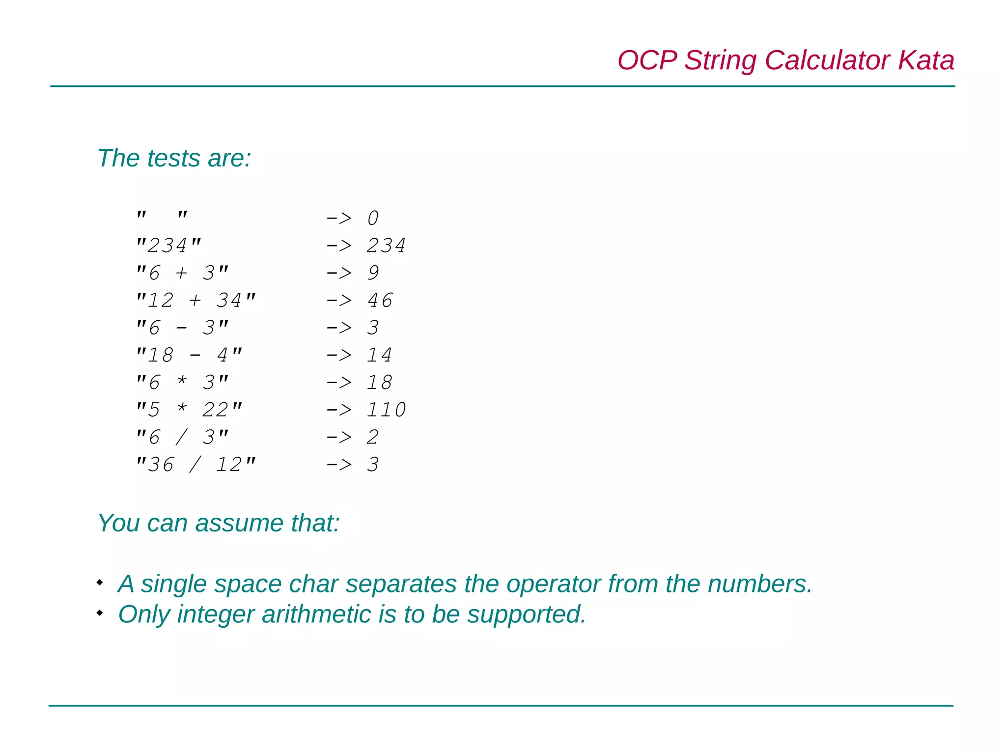 OCP String Calculator kata | PPT