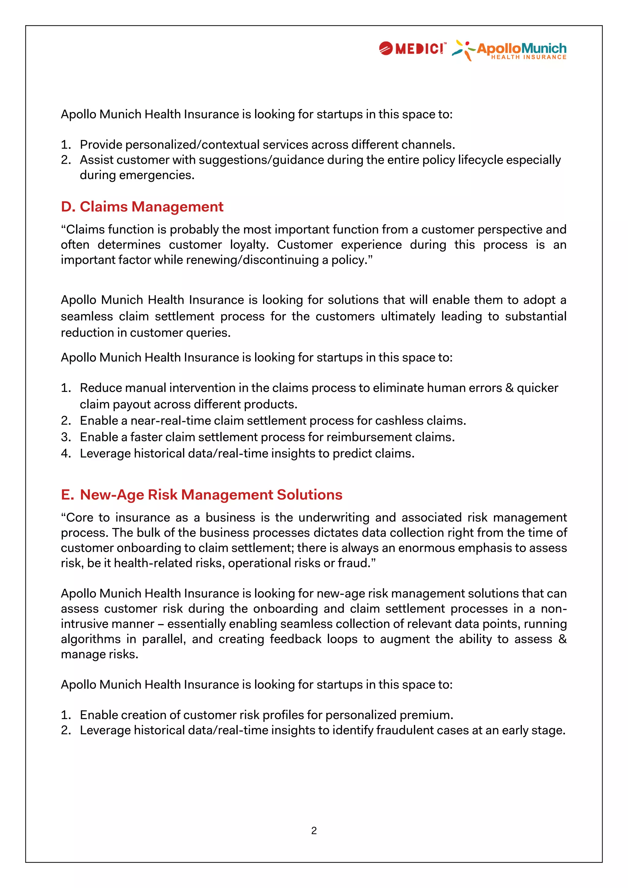 InsurTech Accelerator - Problem statements! | PDF