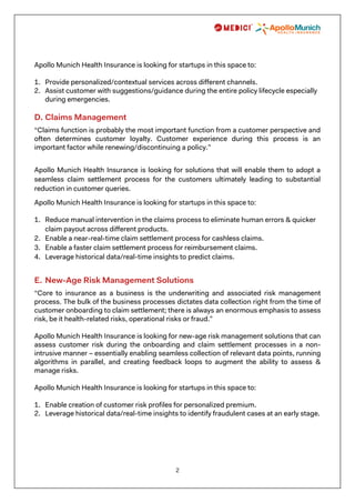 InsurTech Accelerator - Problem statements! | PDF