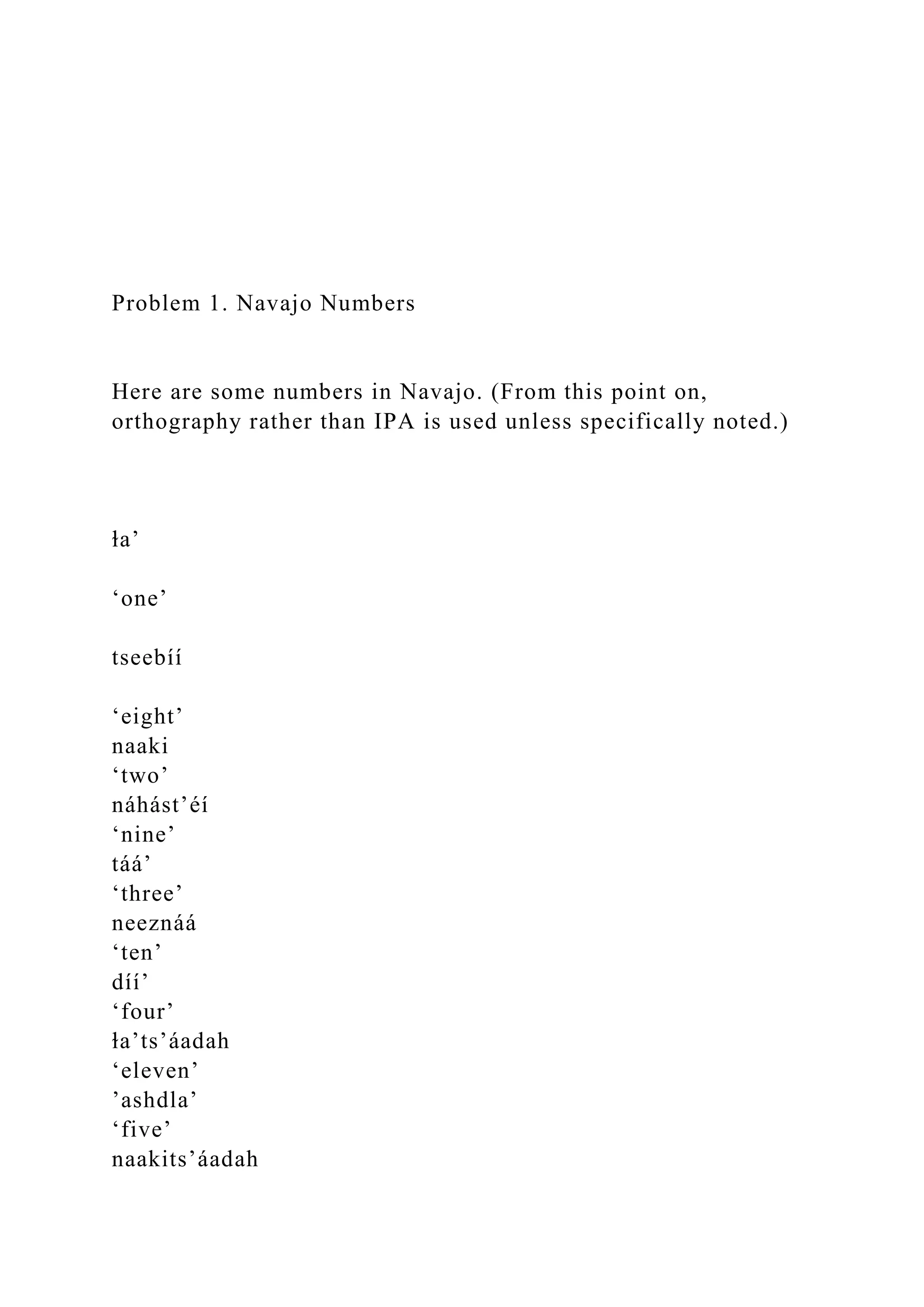 Problem 1. Navajo NumbersHere are some numbers in Na.docx