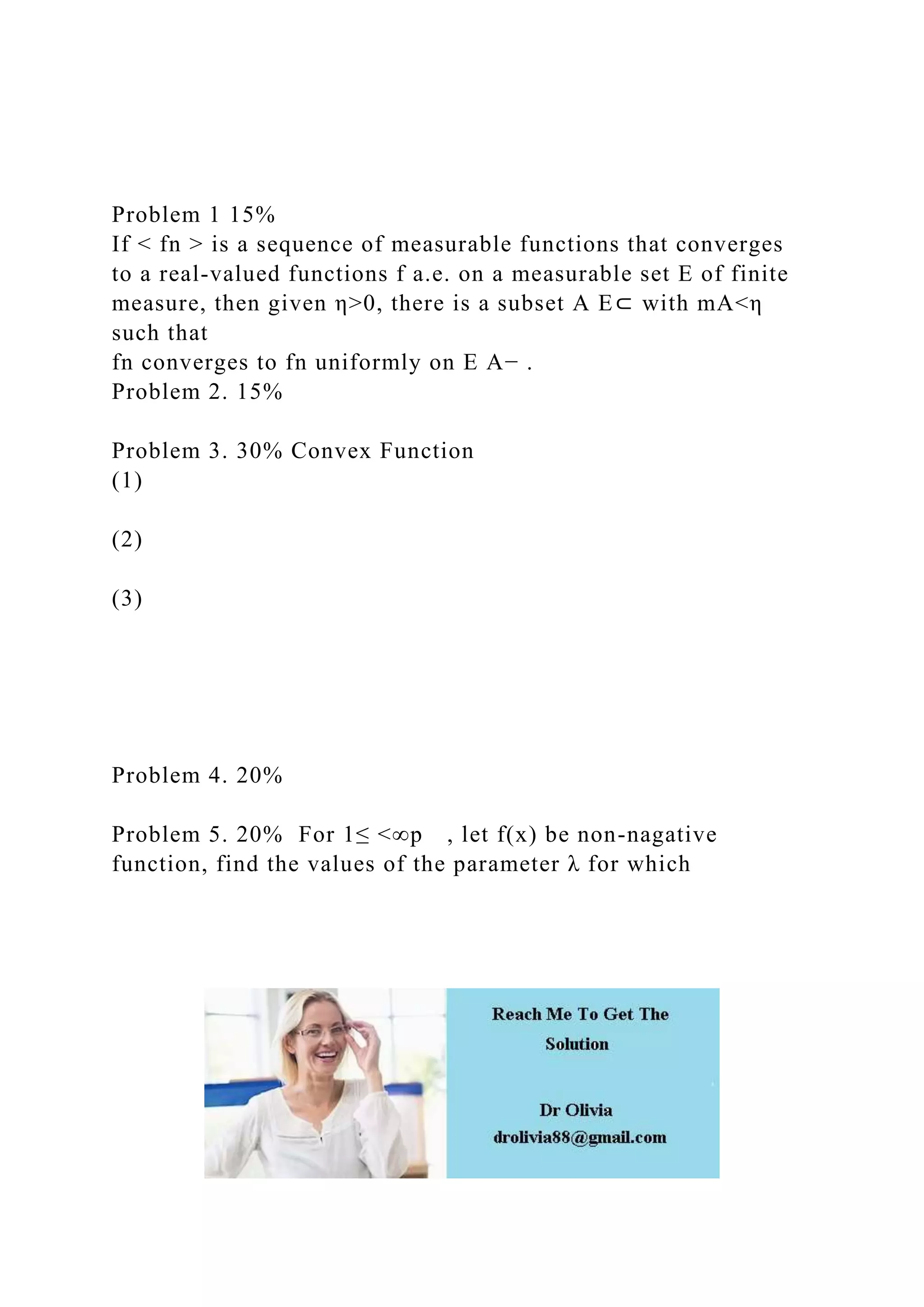 Problem 1 15 If fn is a sequence of measurable functions .docx