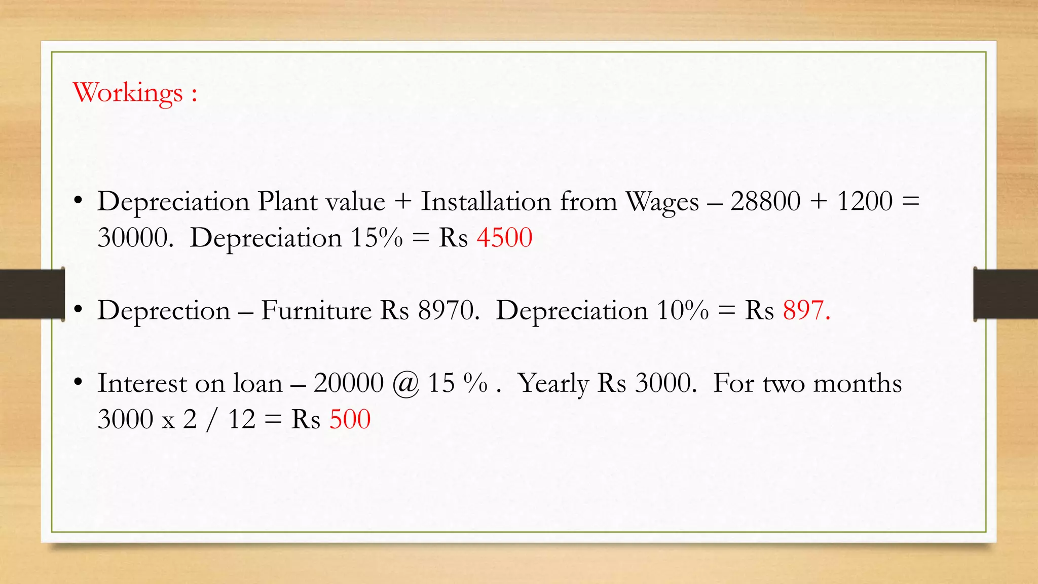 Problem 12 Final Accounts Ppt Pptx