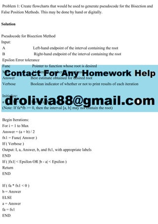 Problem 1 Create flowcharts that would be used to generate pseudocod.pdf