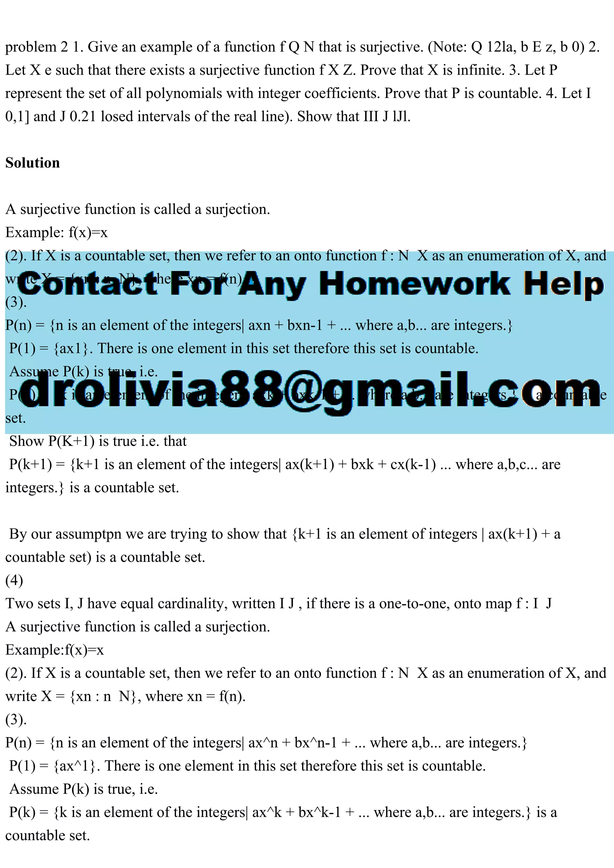 problem 2 1. Give an example of a function f Q N that is surjective..pdf