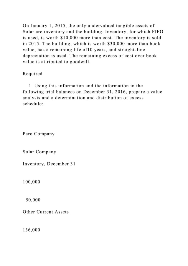 Problem 3-2 (LO 2) Simple equity method adjustments, consolidated .docx ...