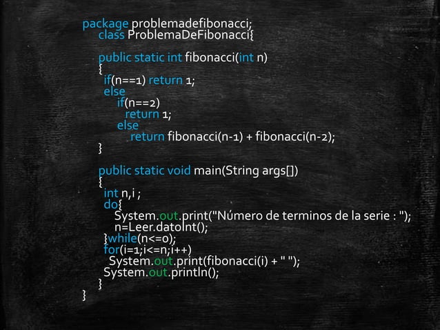 Problema de la serie de fibonacci | PPTX