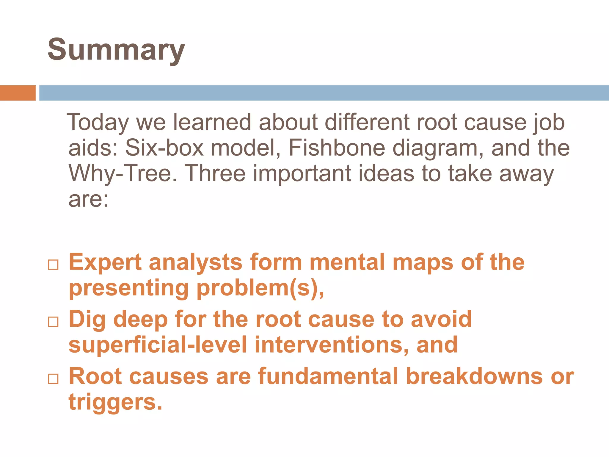 Problem Analysis: Three Job Aids to Find the Root Cause of Problems | PPT