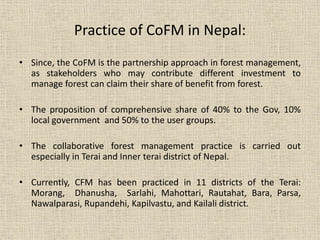 Problem and prospects on collaborative forest management in nepal | PPTX