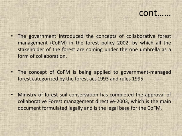 Problem and prospects on collaborative forest management in nepal | PPT