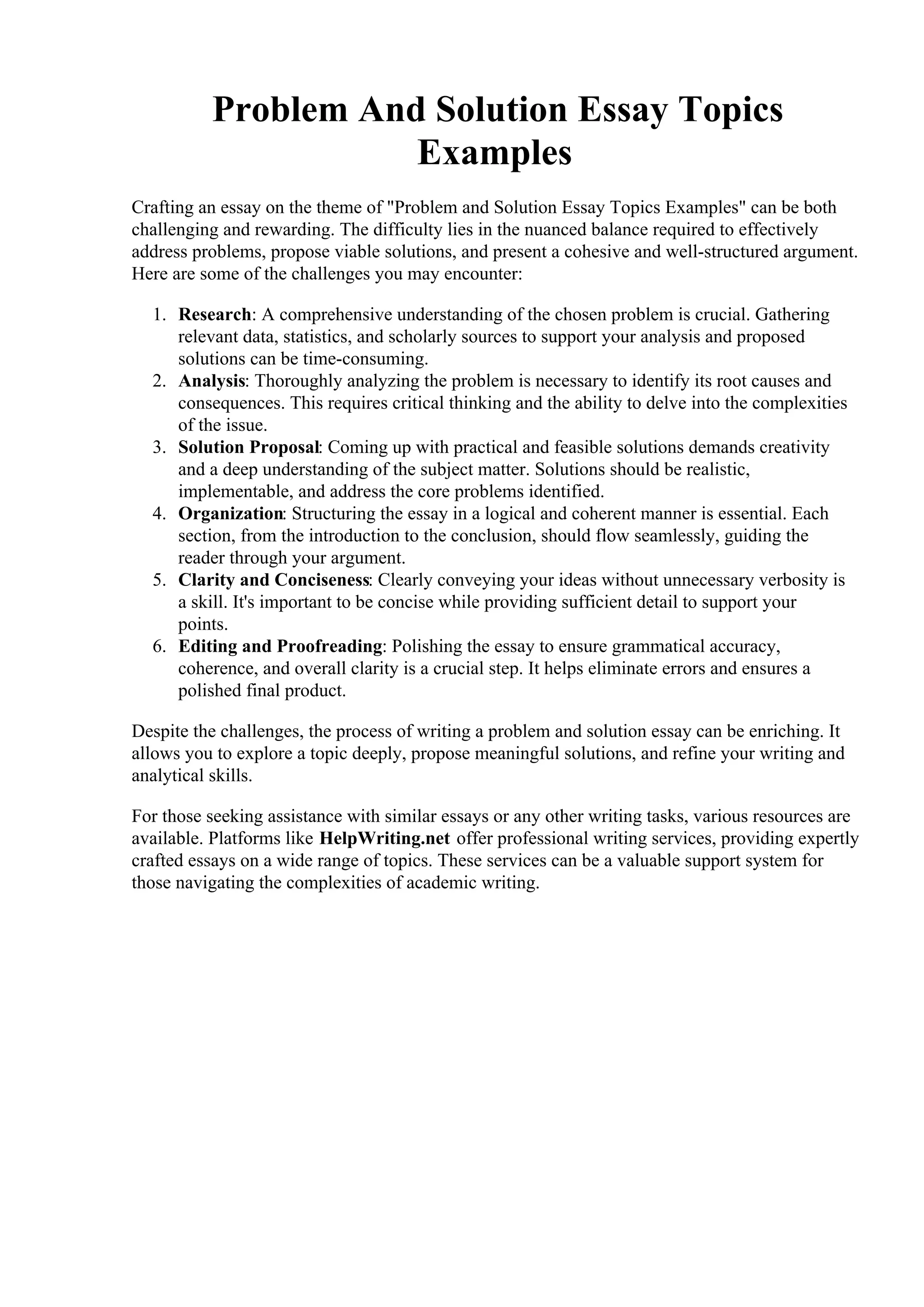 Problem And Solution Essay Topics Examples.pdf