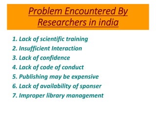 Problem and solution to indian researcher | PPTX