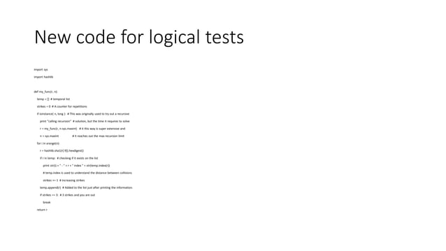 SHA1 collision analysis and resolving a problem of recursive hashing with xrange and long ...
