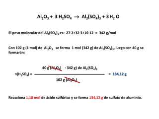 Problema resuelto de reacción química al2 o3 y h2so4 | PPTX