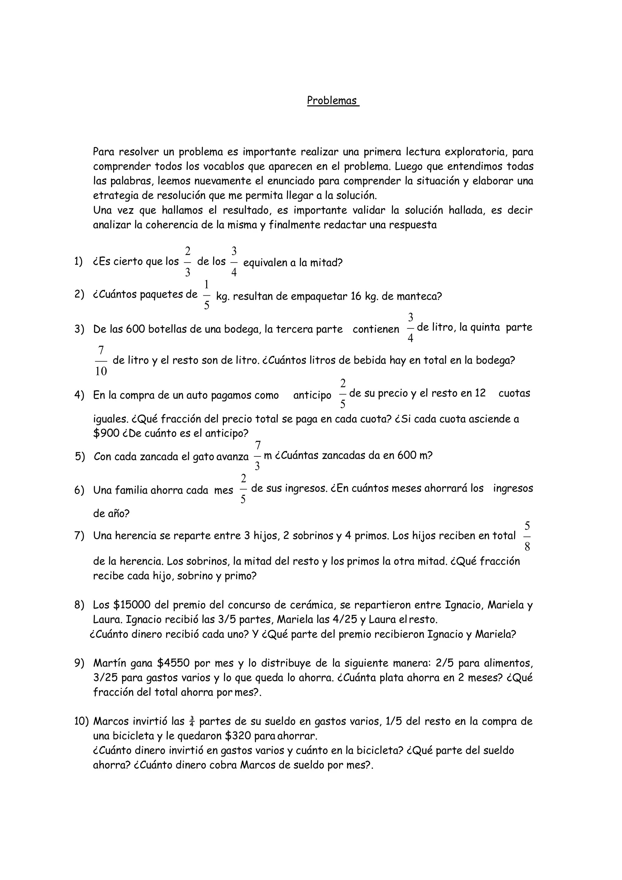 Problemas con numeros racionales.1 | PDF