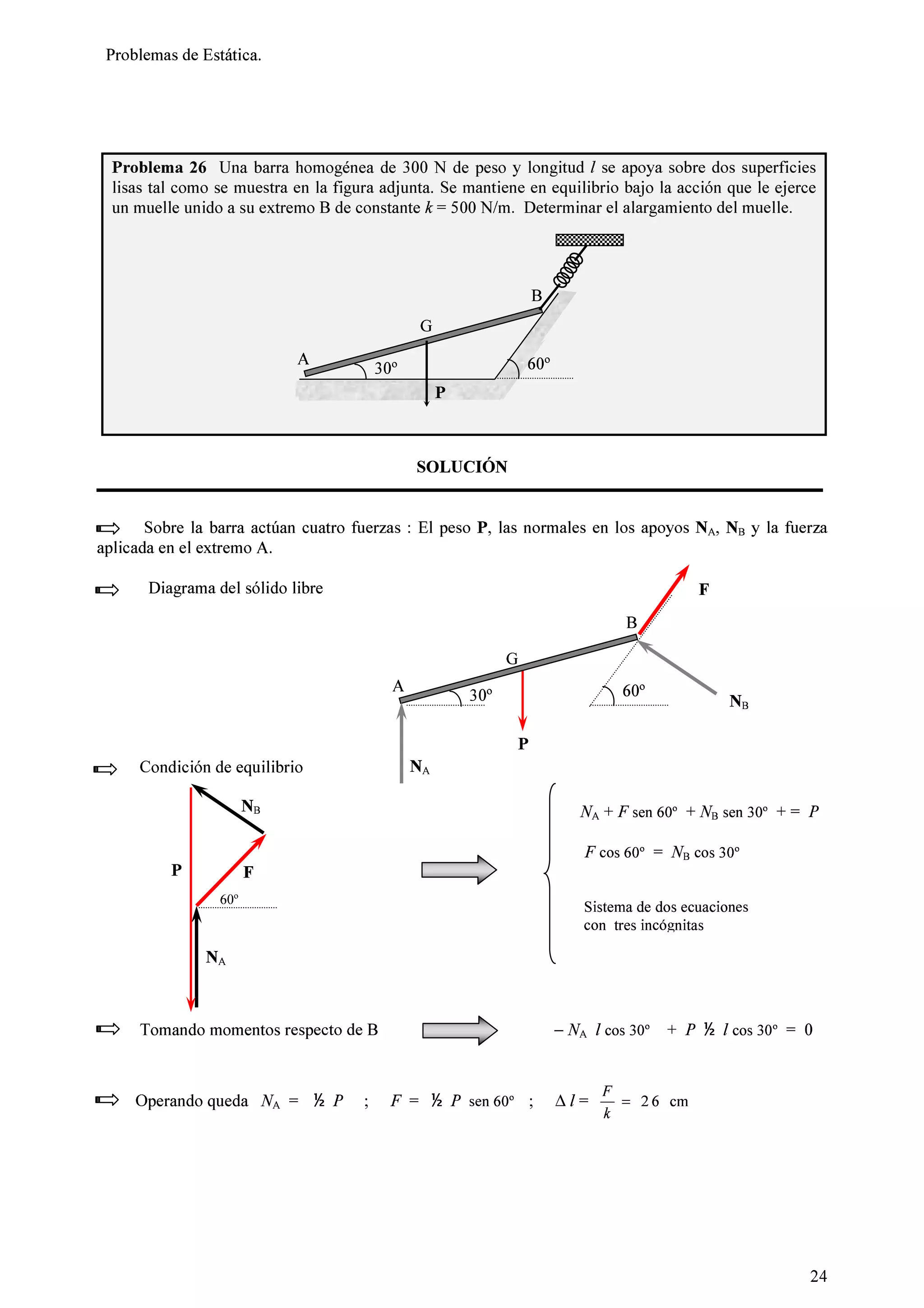 Problemas de estática [ejercicios resueltos] | PDF