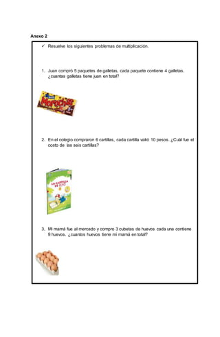 Problemas de multiplicacion grado 3 | DOCX
