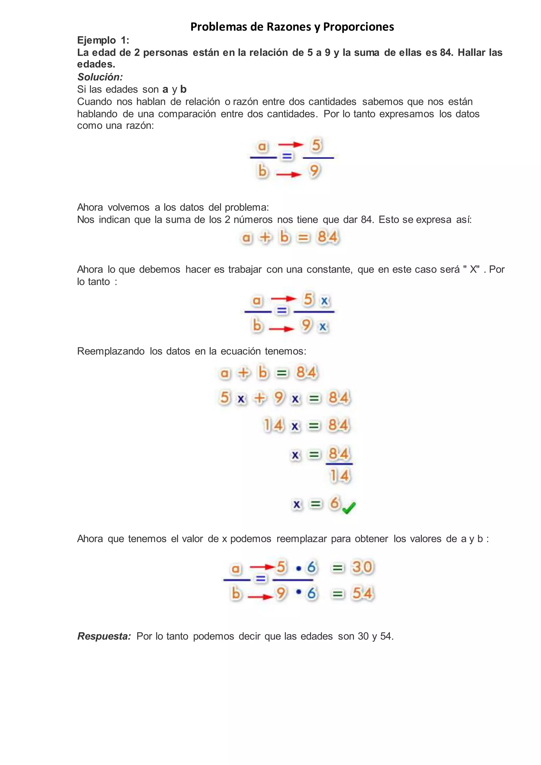 Problemas de razones y proporciones | DOCX