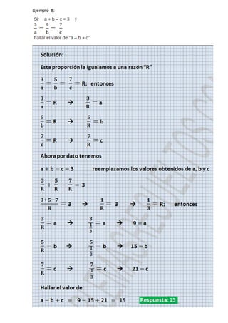 Ejercicios De Razones Y Proporciones