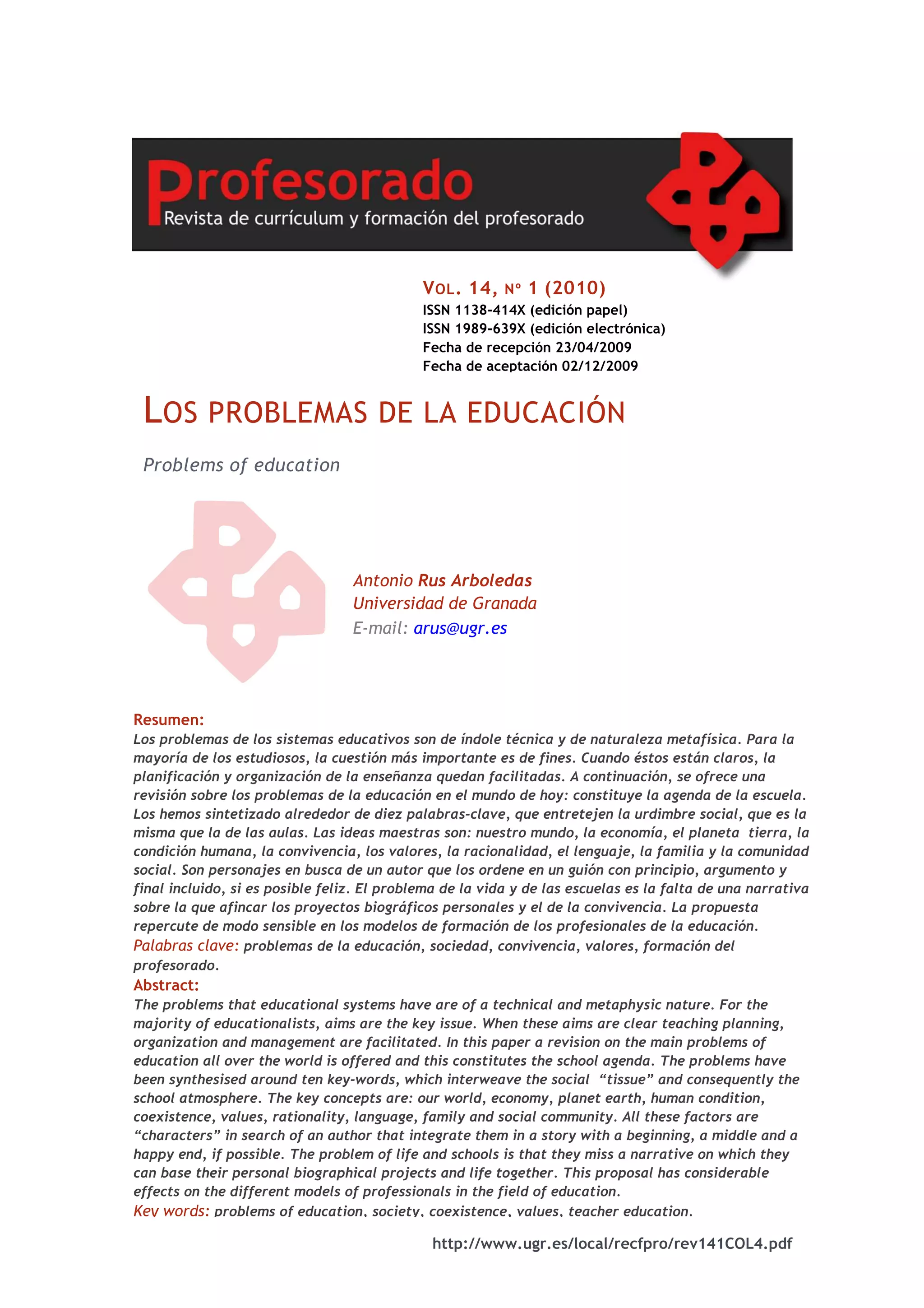 Problemas de la educacion | PDF