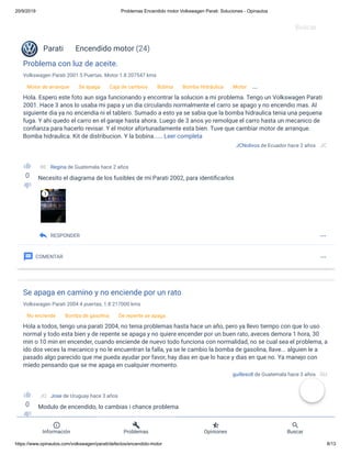 Problemas encendido motor volkswagen | PDF