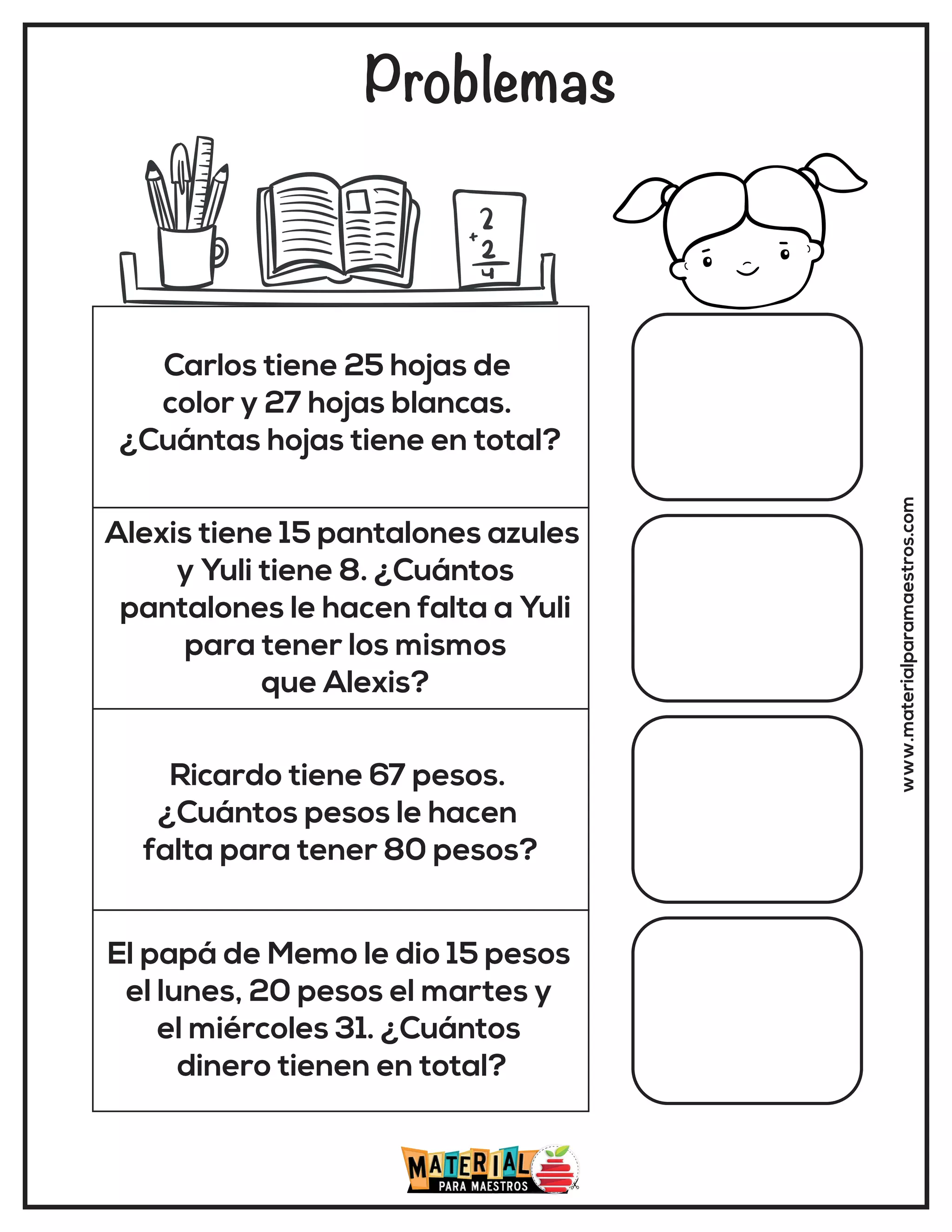 Problemas matematicos para primer grado.pdf