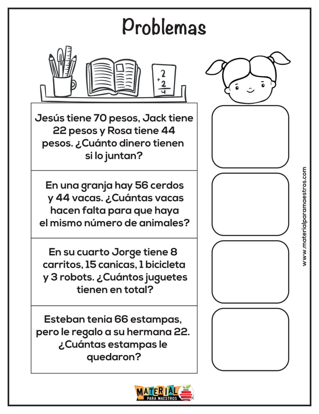Problemas matematicos para primer grado.pdf
