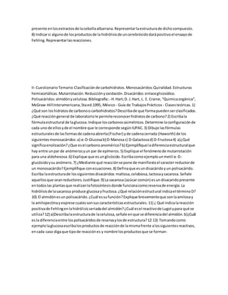 Problemas propuestos de hidratos de carbono | PDF