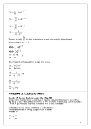 Problemas resueltos de derivadas | PDF