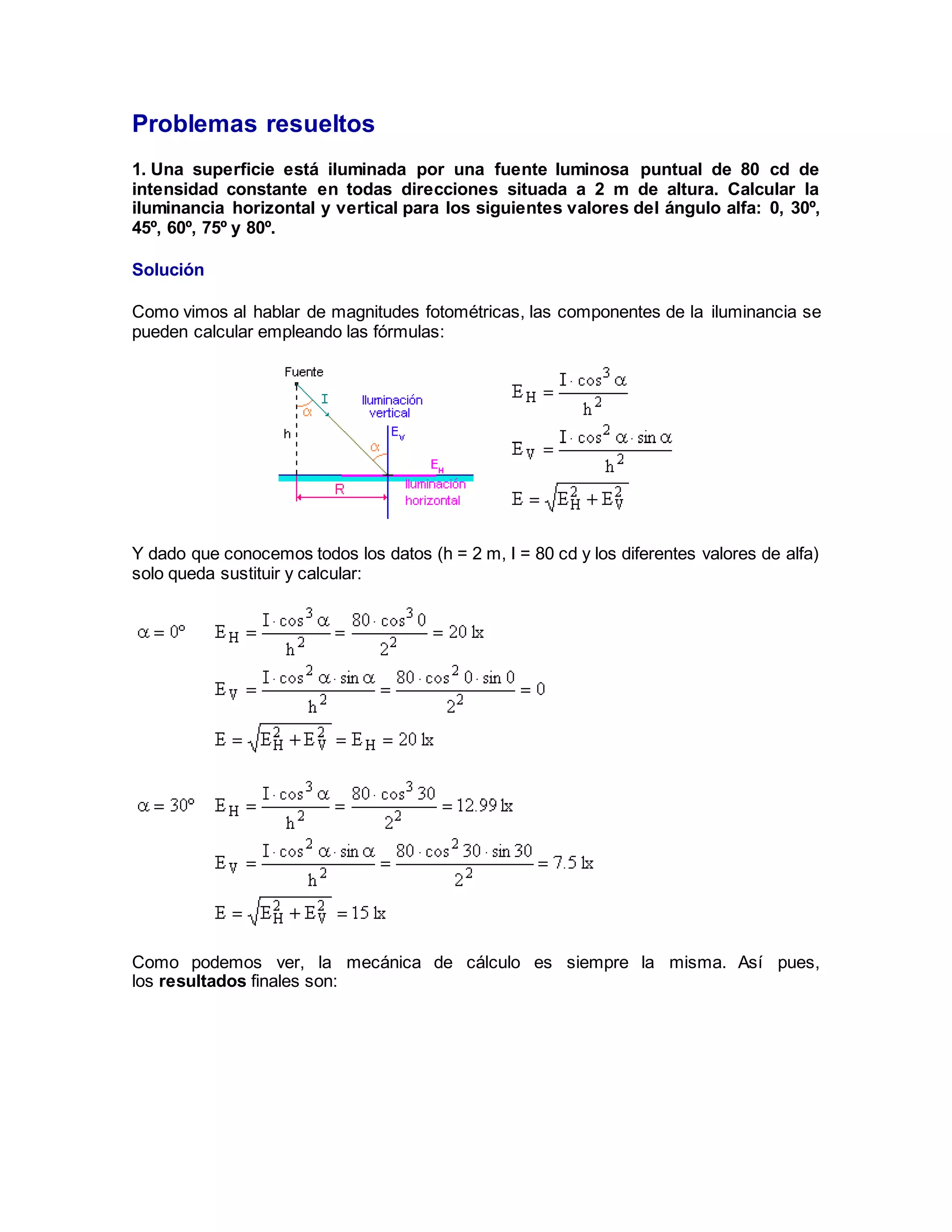 Problemas resueltos iluminancia | DOCX