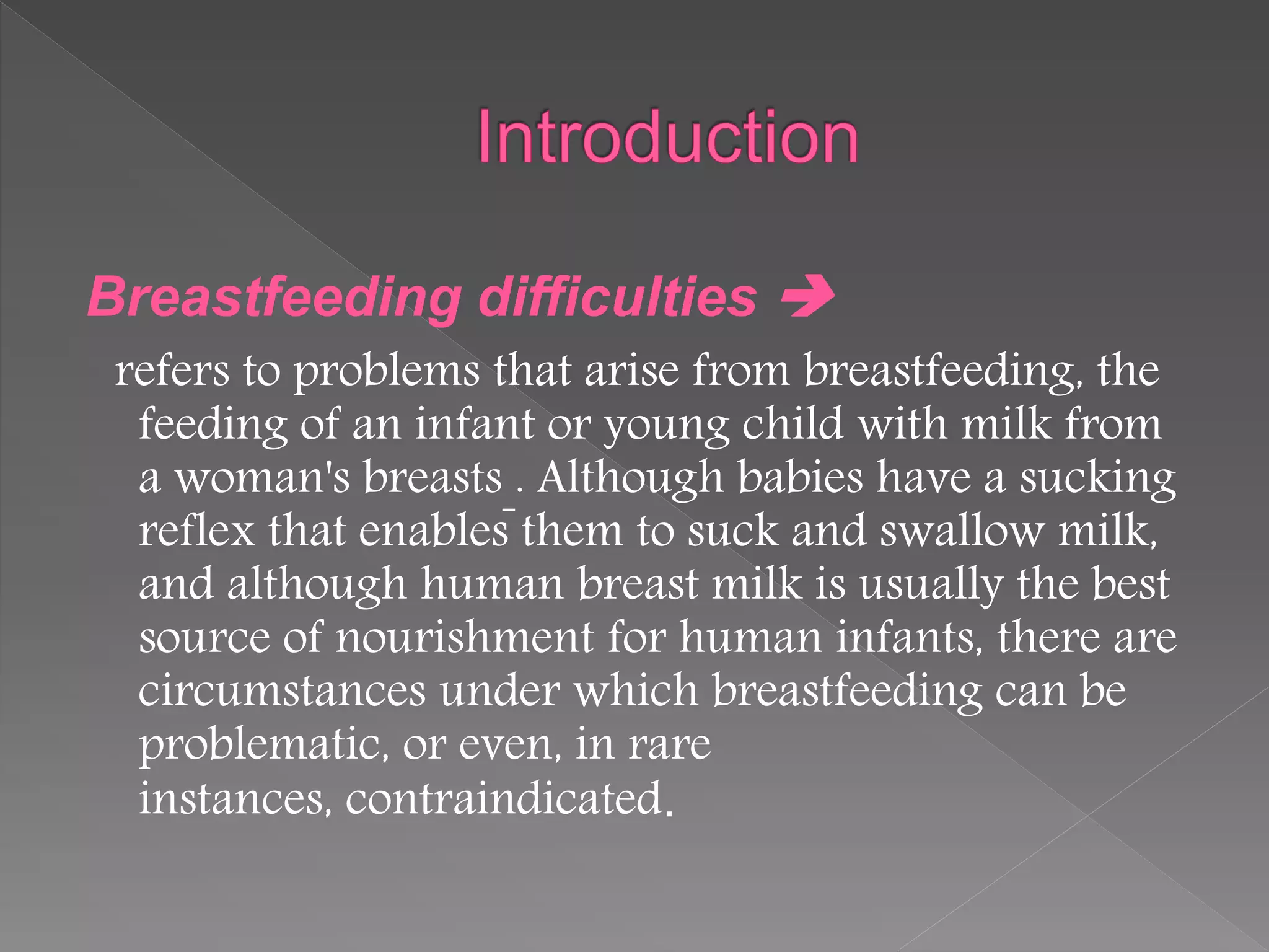 Problem associated with brestfeeding | PPTX
