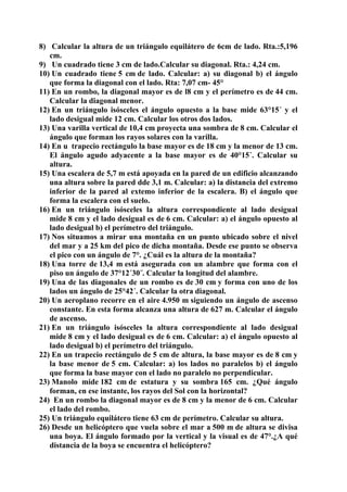 Problemas y actividades de trigonometría | PDF