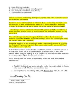 Problematic use of Cogentin (Benztropine): 2 cases | DOCX | Mental ...