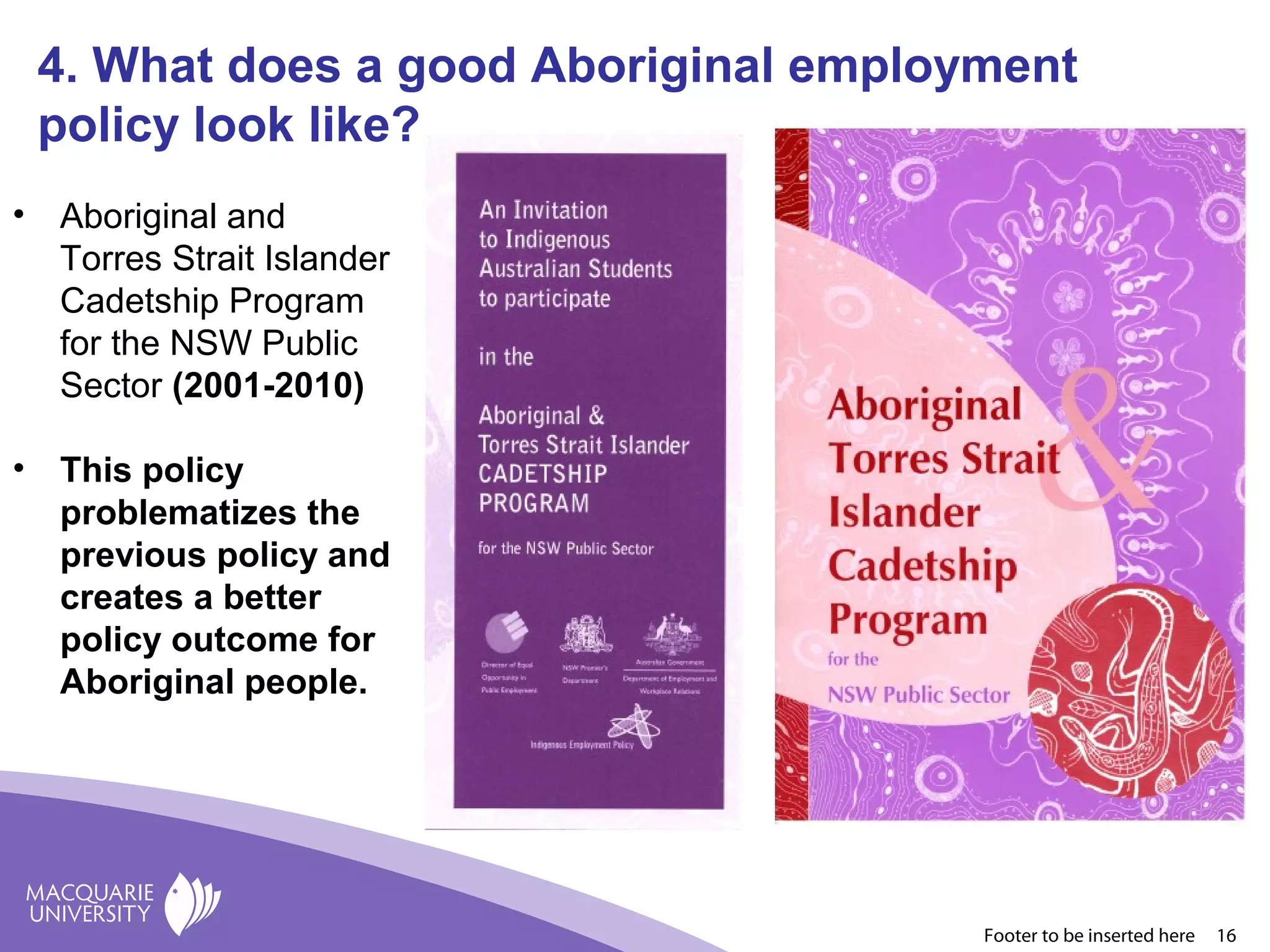 Problematisation of Aboriginal Employment Policy | PPT