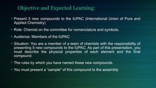 Problem based learning chemistry new elements activity | PPT