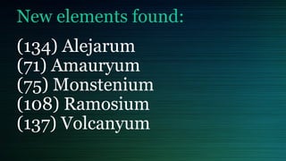 Problem based learning chemistry new elements activity | PPTX